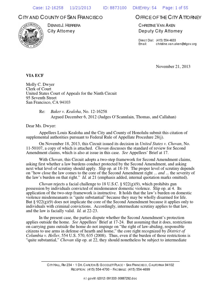 Christine's 28j Letter For Chovan | PDF | Second Amendment To The ...
