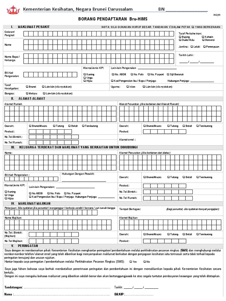 Bru HIMS Patient Registration Form (12 1202012) | PDF