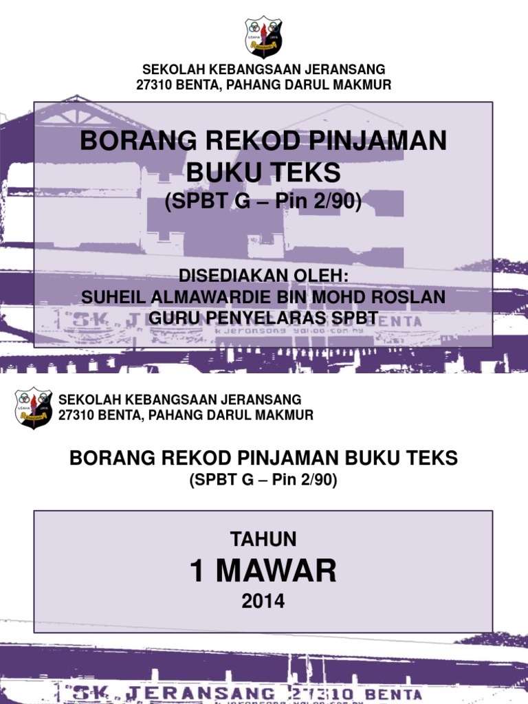 Contoh Borang SPBT-G | PDF