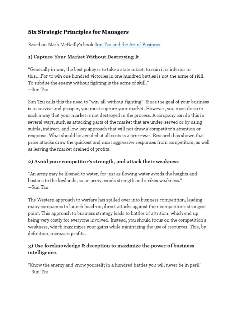 Six Sun Tzu Strategies | PDF