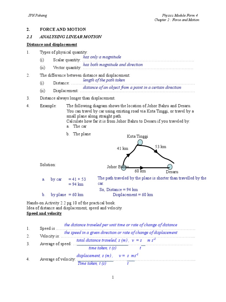 Chapter 2 Force and Motion TEACHER's GUIDE | PDF | Acceleration | Speed