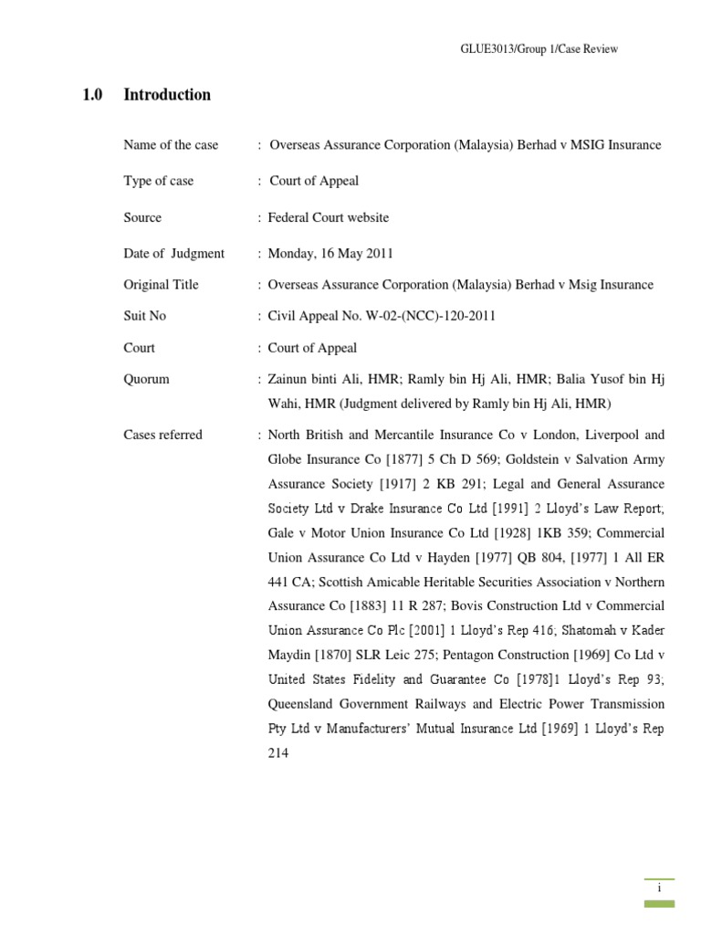 Case Review Report | PDF | Indemnity | Insurance
