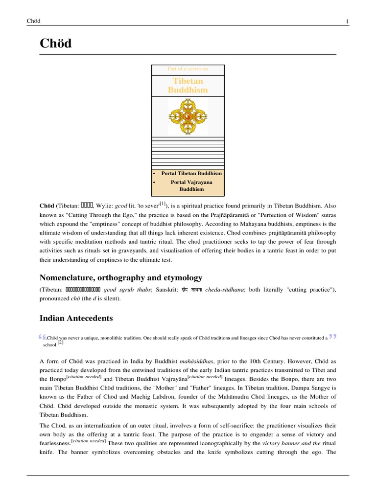 Chod | PDF | Esoteric Schools Of Thought | Buddhist Practices