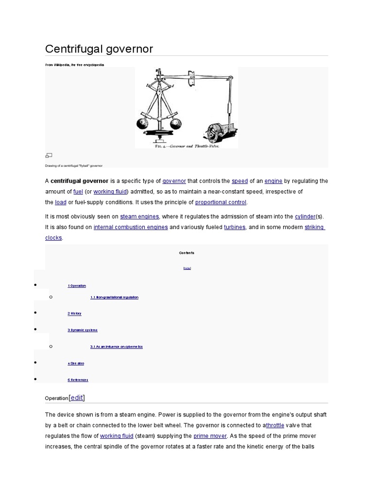 Centrifugal Governor | PDF | Machines | Mechanical Engineering