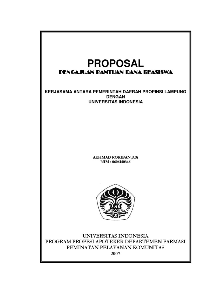 Contoh Pengajuan Proposal Beasiswa | PDF