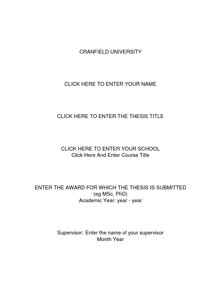 Thesis Template | PDF