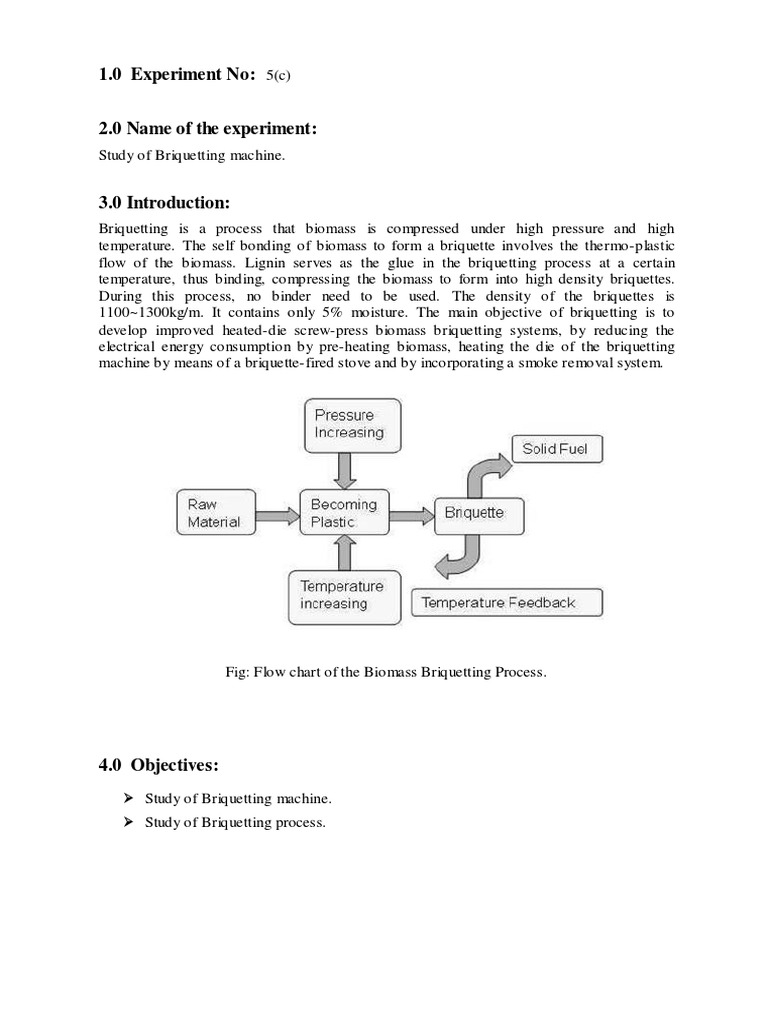 Experiment of Briquetting Machine | PDF | Combustion | Energy Technology
