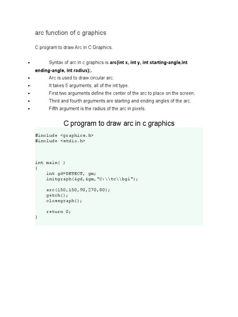 Basic Functions of C Graphics | PDF | Ellipse | Magenta
