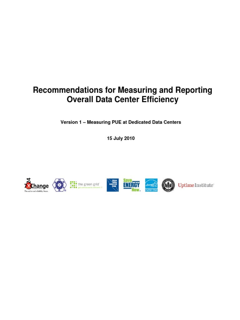Data Center Metrics Task Force Recommendations | PDF | Data Center ...