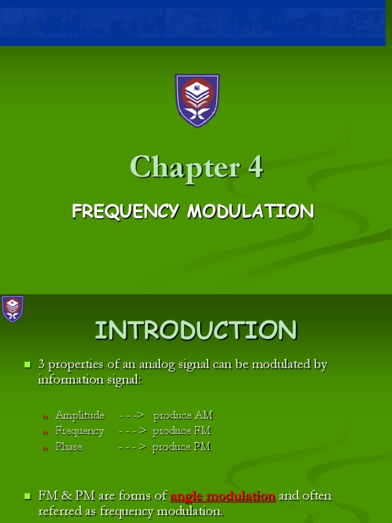 Chapter 4 Frequency Modulation | Download Free PDF | Frequency Modulation | Modulation