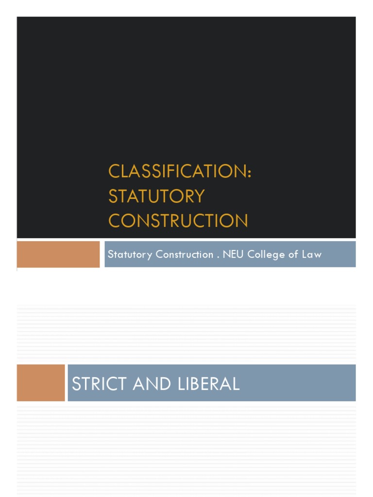 Classification of Statutes | PDF | Statutory Interpretation | Repeal