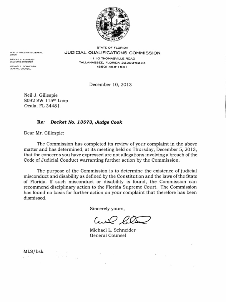 JQC Complaint No. 13573 Judge Martha Jean Cook | PDF | Prosecutor | Pro ...