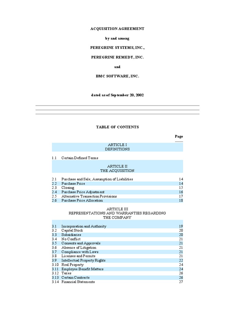 Acquisition Agreement | PDF | Mergers And Acquisitions | Bankruptcy
