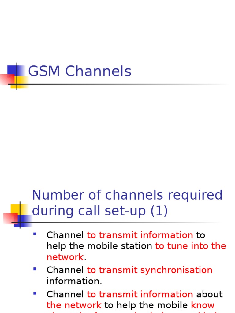 Overview of GSM Channel Types | PDF | Data Transmission | Wireless