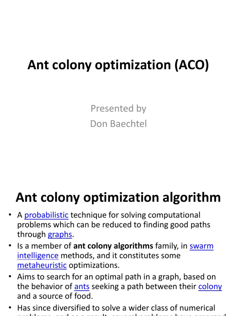 Ant Colony Optimization | PDF | Algorithms | Theoretical Computer Science