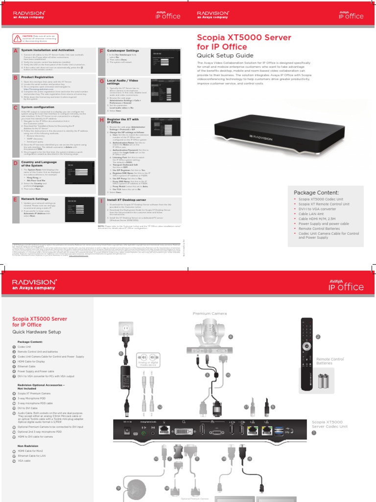 Quick Setup Guide For Scopia XT5000 Server For IP Office Version 32 ...
