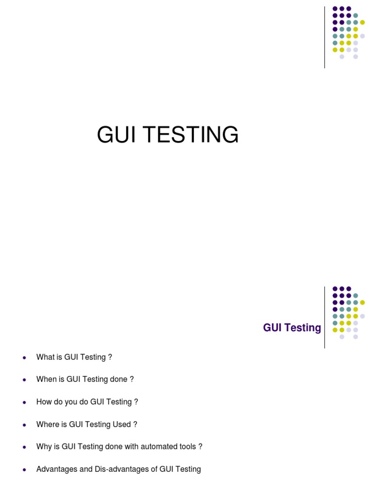 Gui Testing | PDF | Graphical User Interfaces | Software Testing