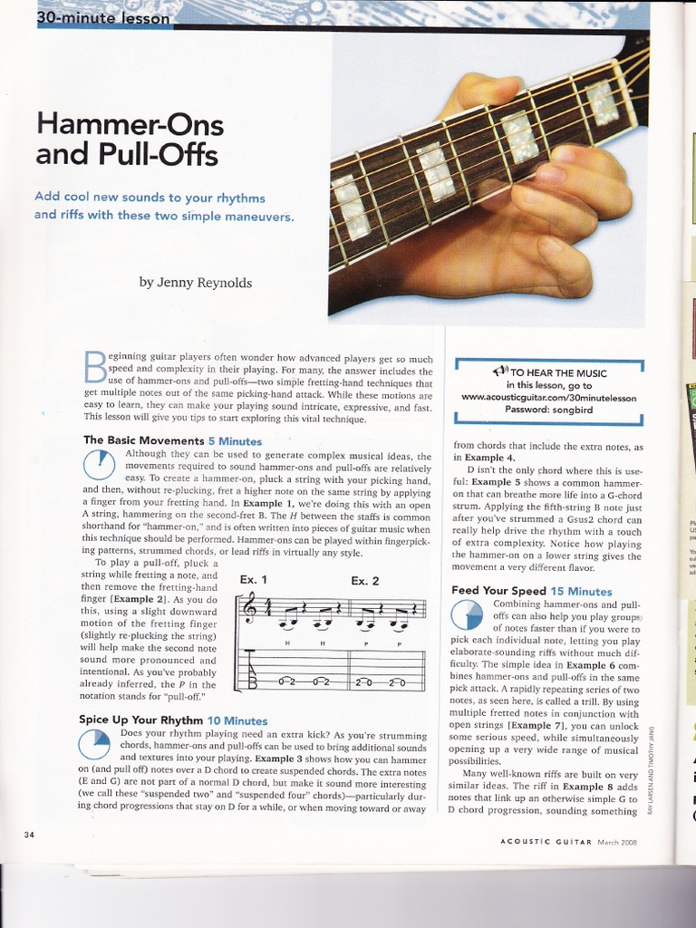 Guitar Hammer On and Pull Off | PDF | String Instruments | Necked Lutes