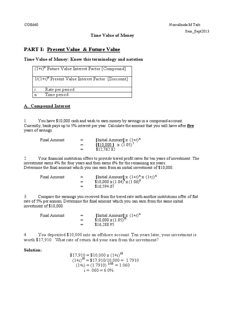 Solution TVM | PDF | Present Value | Time Value Of Money