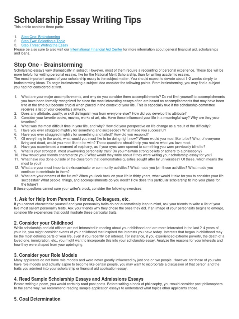 Tips Essay | PDF | Essays | Student Financial Aid In The United States