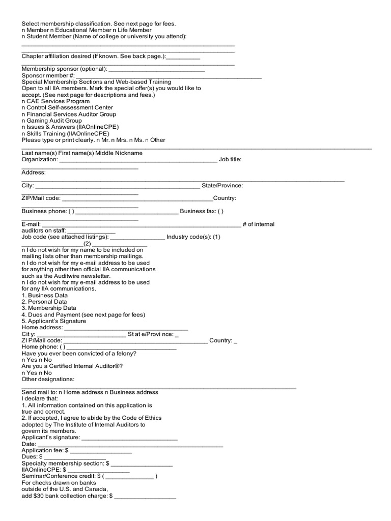 Membership Iia | PDF | Internal Audit | Cheque