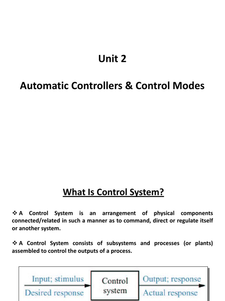 Automatic Controllers & Control Modes | PDF | Control Theory | Control ...