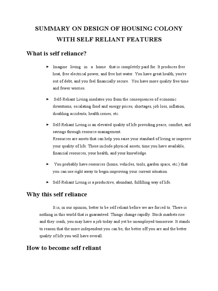 Self-Reliant Housing Colony Design | PDF | Science & Mathematics ...