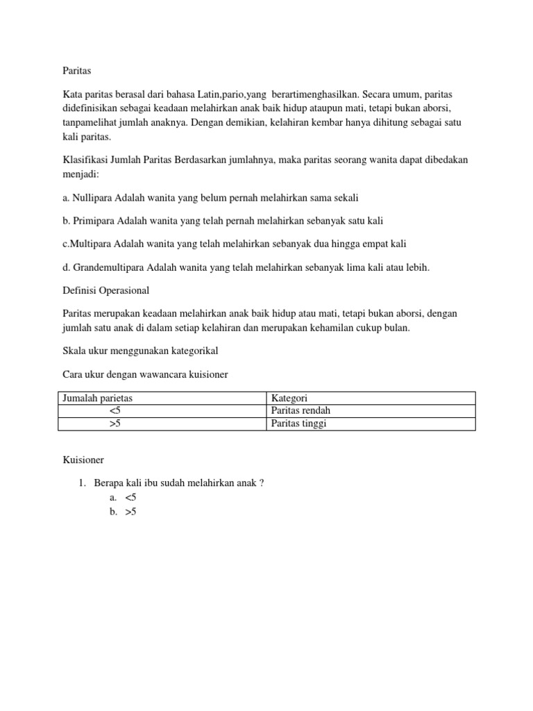 Paritas dan Klasifikasinya | PDF