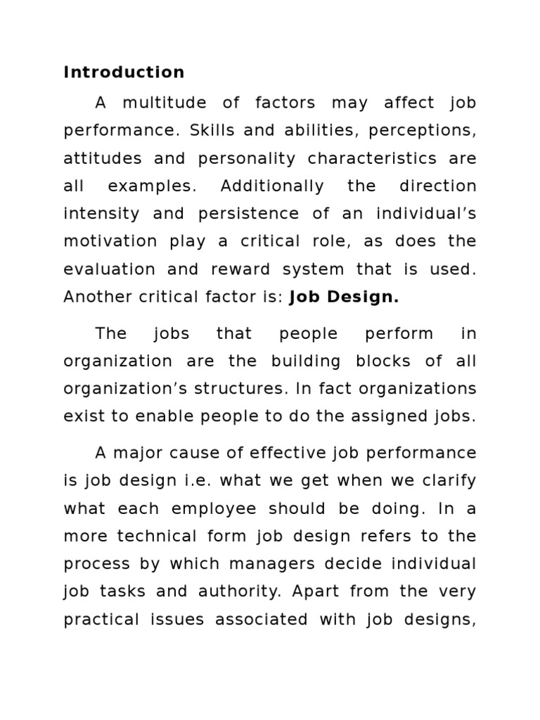 Understanding Job Design Principles | PDF | Management Accounting ...