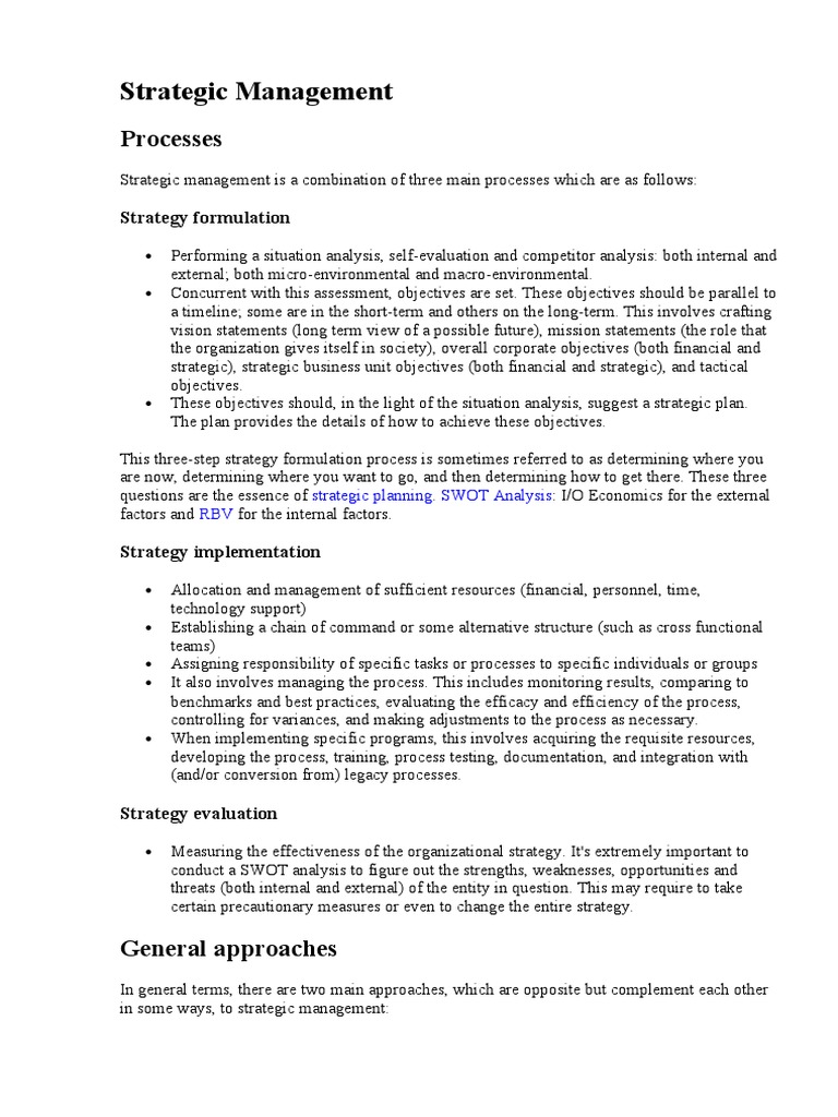 Strategic Management | PDF