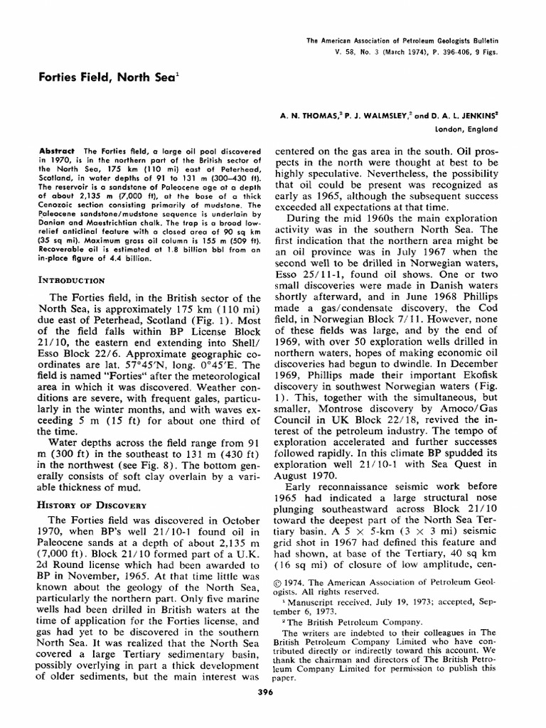 Forties Field | PDF | Sandstone | Shale