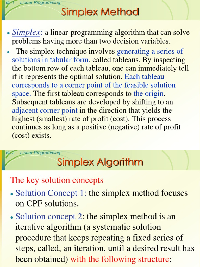 Simplex Method Pdf Linear Programming Algorithms And Data Structures
