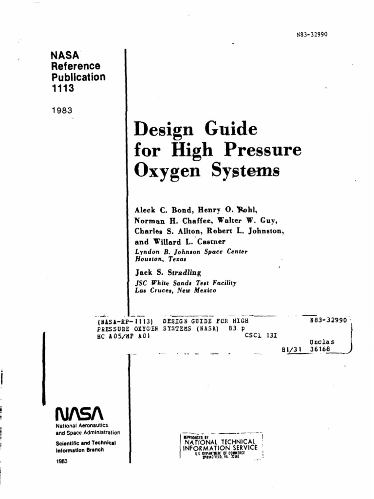 NASA Design Guide For High Pressure Oxygen Systems | PDF | Oxygen ...