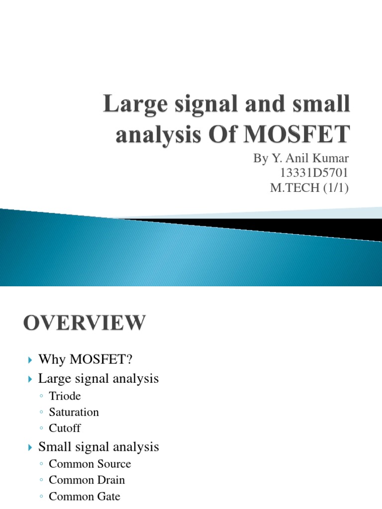 Analog Mosfet - Large Signal and Small Signal Analysis | PDF | Field ...