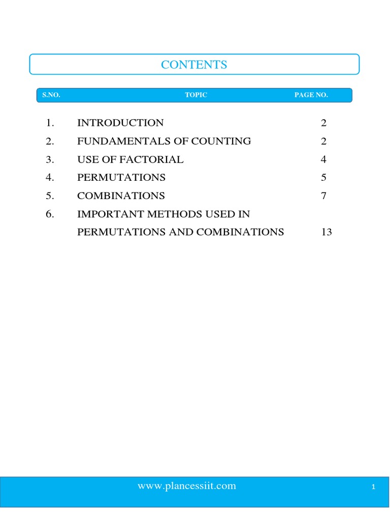 Permutations and Combinations | PDF | Mathematical Objects | Mathematical Analysis
