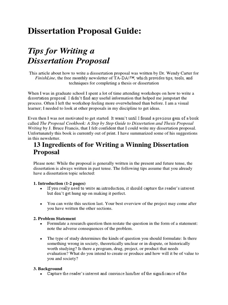 Dissertation Proposal Guide | PDF | Hypothesis | Thesis