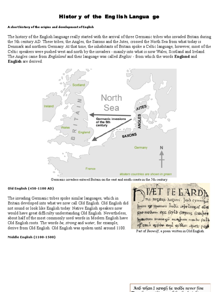 History of The English Language | PDF | English Language | United Kingdom