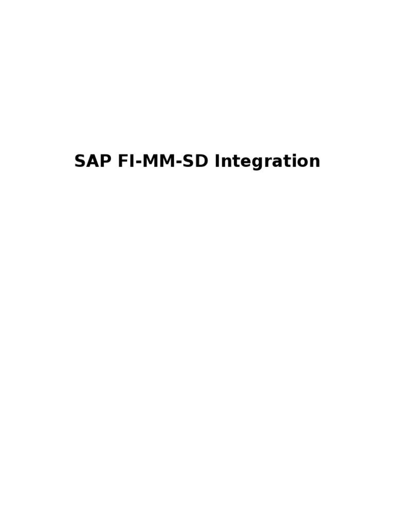 SAP FI-MM-SD Integration | PDF | Accounting | Business