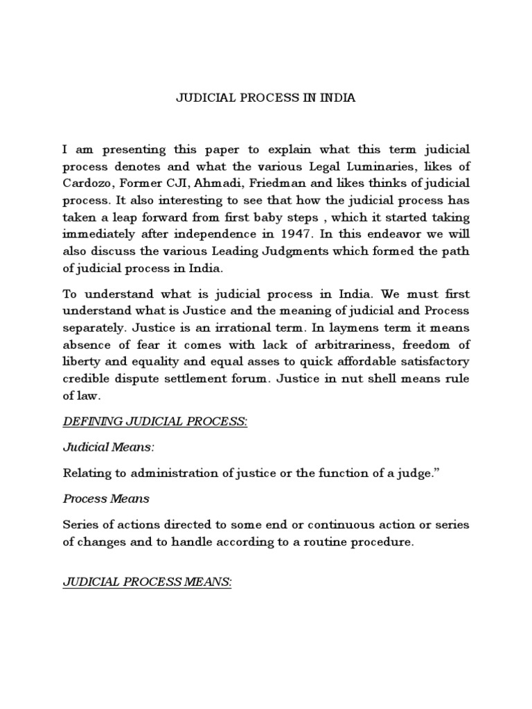 Judicial Process | PDF | Judiciaries | Supreme Court Of India