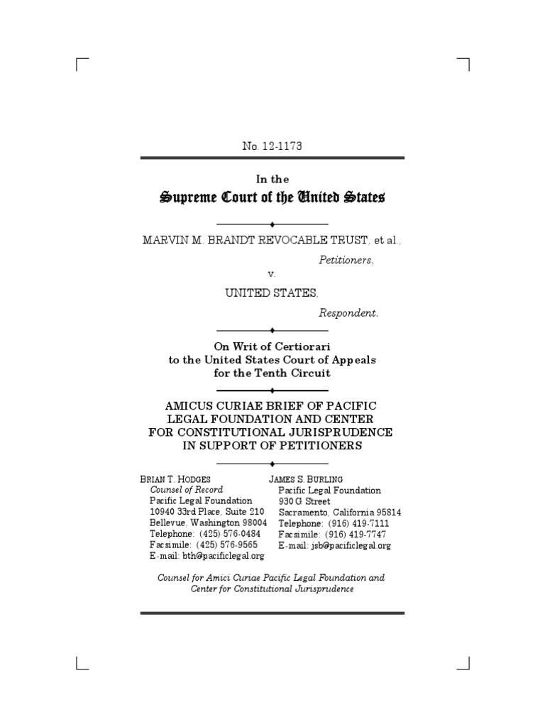 Amicus Curiae Brief Of Pacific Legal Foundation And Center For