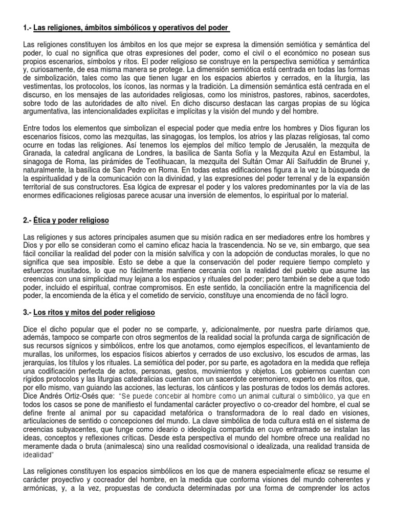Poder y Religión: Dimensiones y Ejemplos | PDF | Papa | Santo