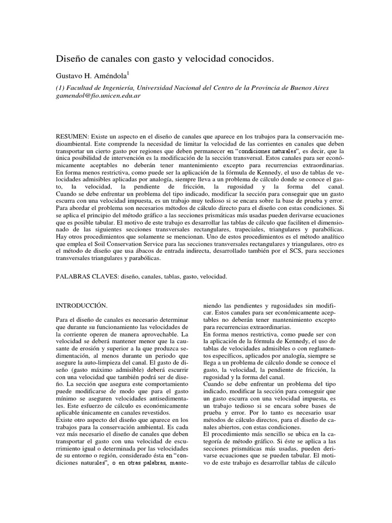 Diseño De Canales Pdf