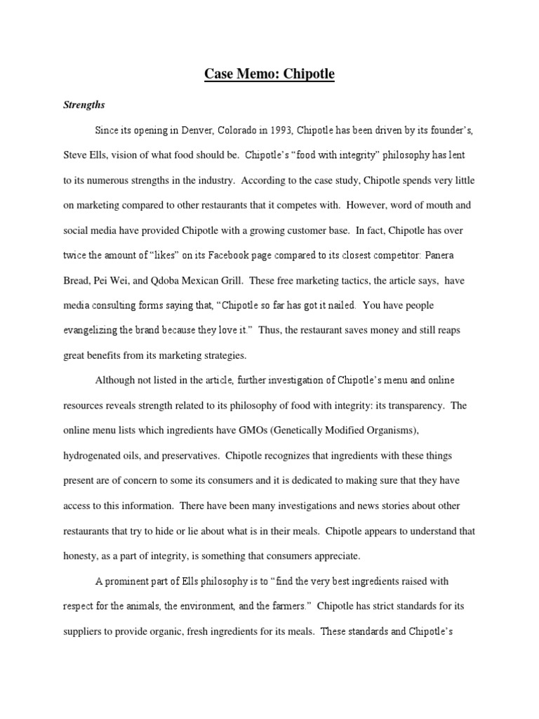 Chipotle's Strengths and Market Position | PDF | Chipotle Mexican Grill ...