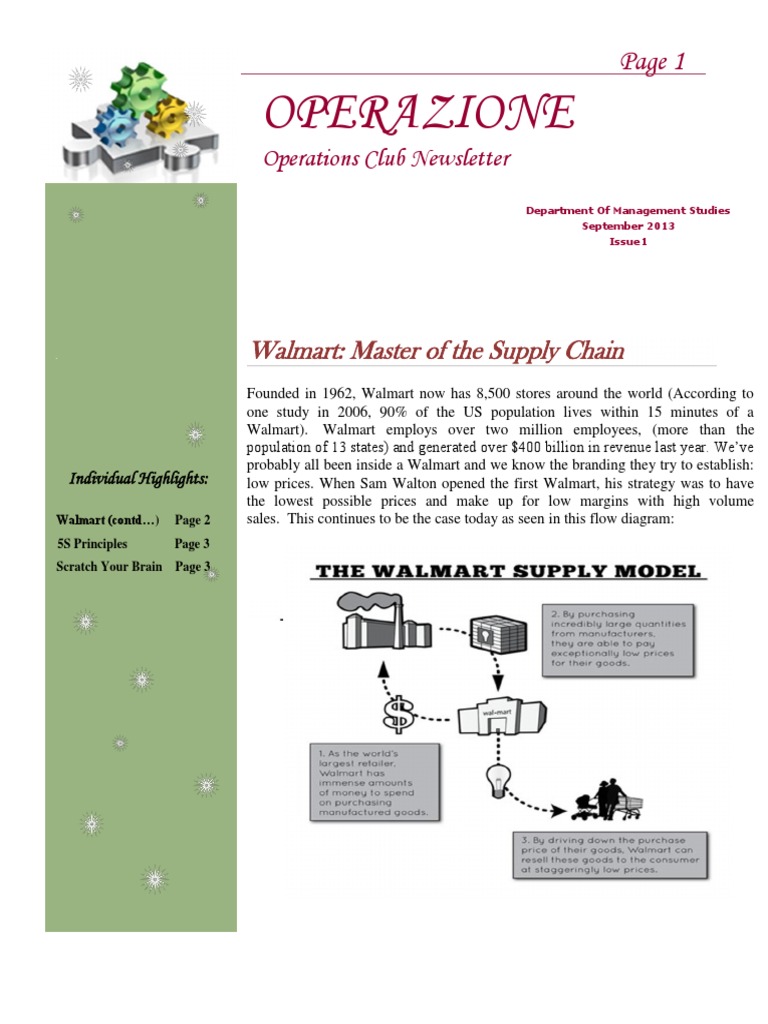 Operations Club Newsletter | PDF | Walmart | Radio Frequency Identification