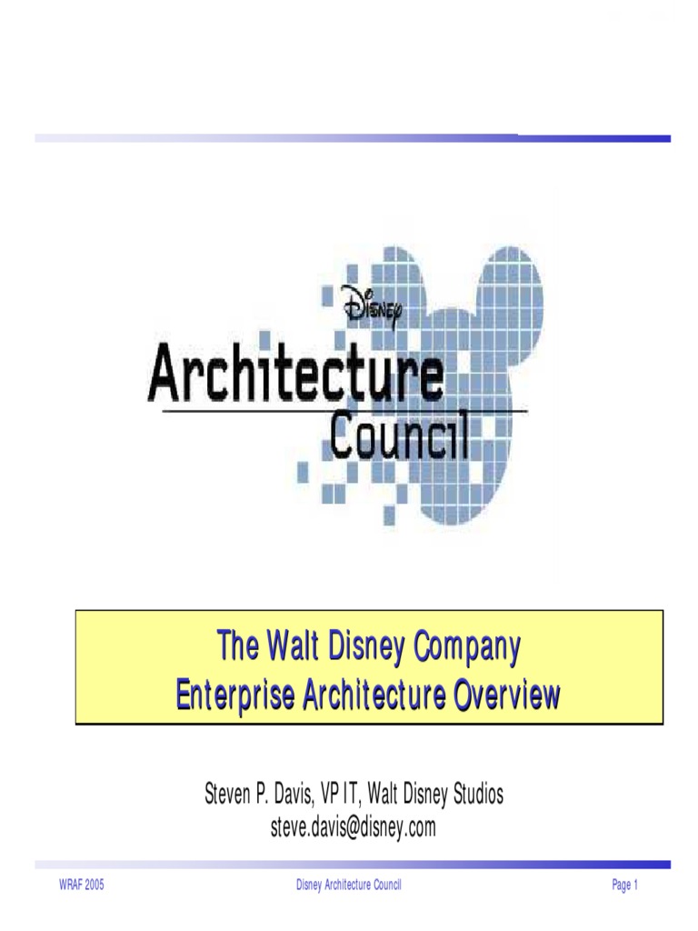 Disney Enterprise Architecture | The Walt Disney Company | Chief ...