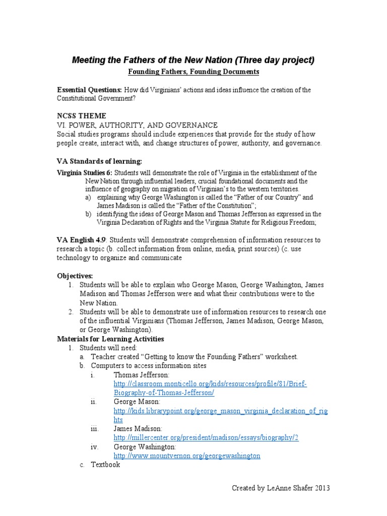 Founding Fathers: Virginia's Impact on Governance | PDF | Communication