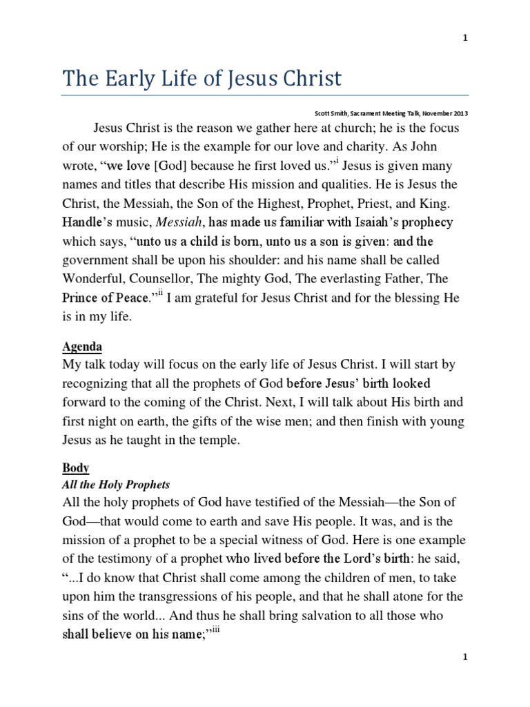 The Early Life of Jesus Christ | PDF | Biblical Magi | Nativity Of Jesus