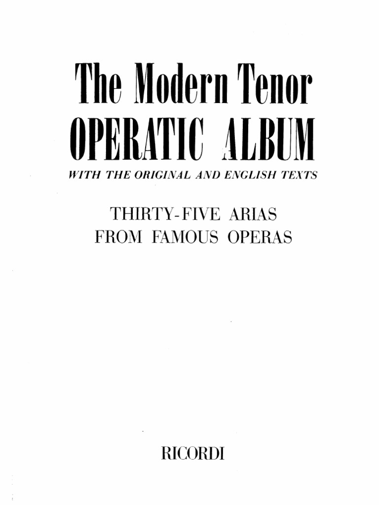 Arias de Ópera, para Tenor | PDF
