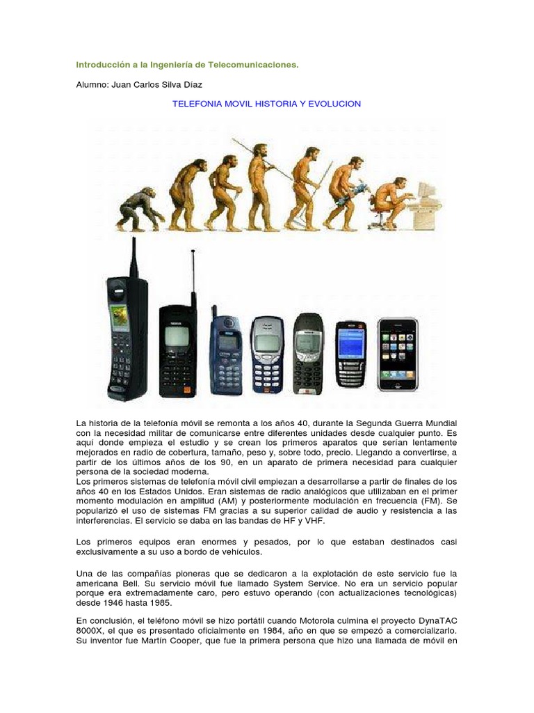 Historia y Evolucion de La Telefonia Movil | PDF | 3 G | 4 G