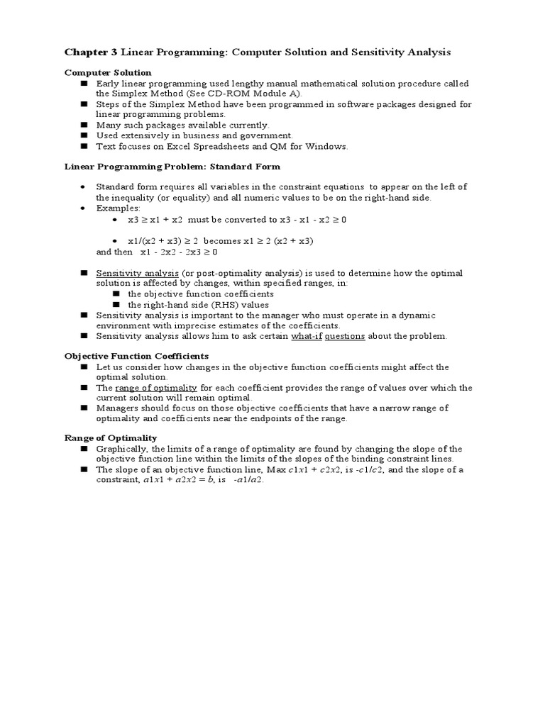 Taylor Chap 3 Linear Programming | PDF | Sensitivity Analysis | Linear Programming